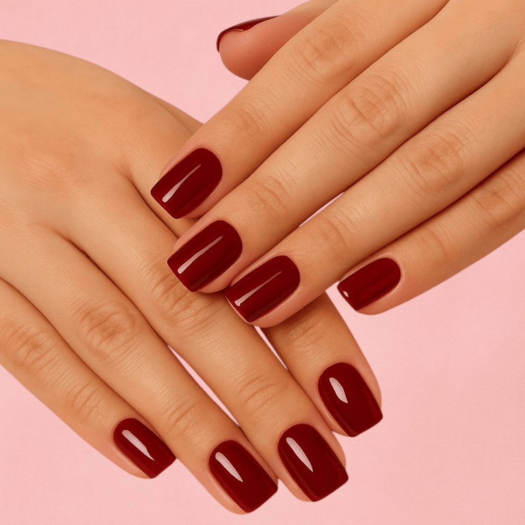 Faux ongles rouge pailleté – nailfinity